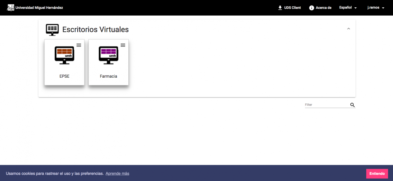 a. Acceso a la aplicación de Escritorios Virtuales | Ayuda Escritorios Virtuales